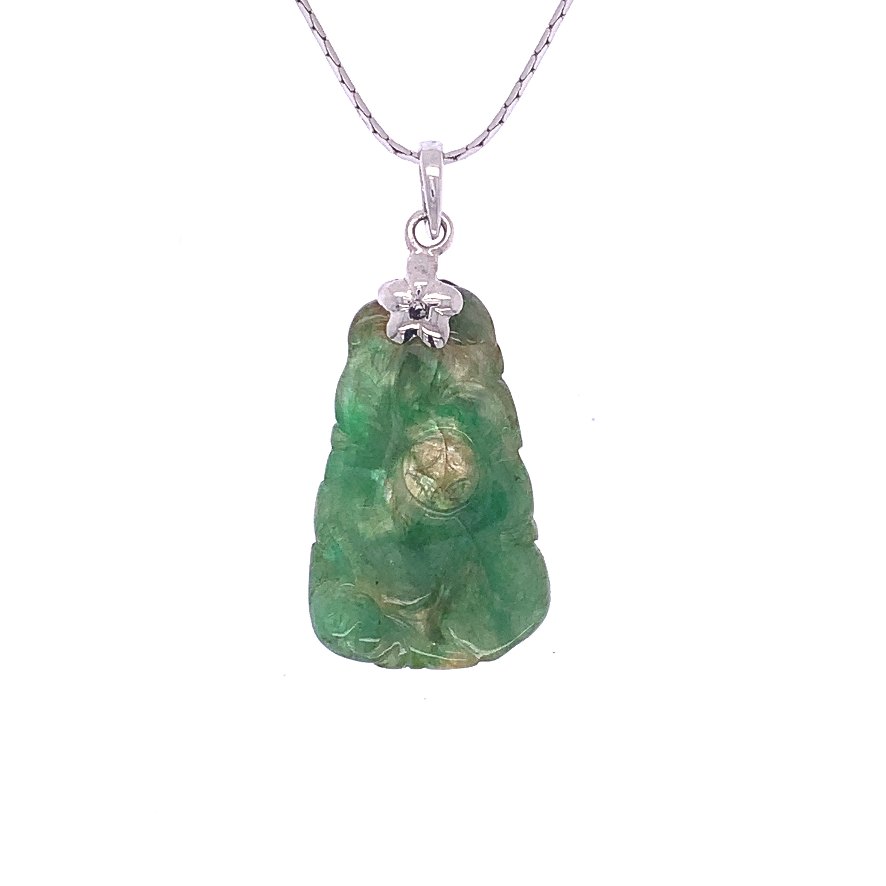 Jade Leaf Pendant | Just Gold Jewellery Sydney