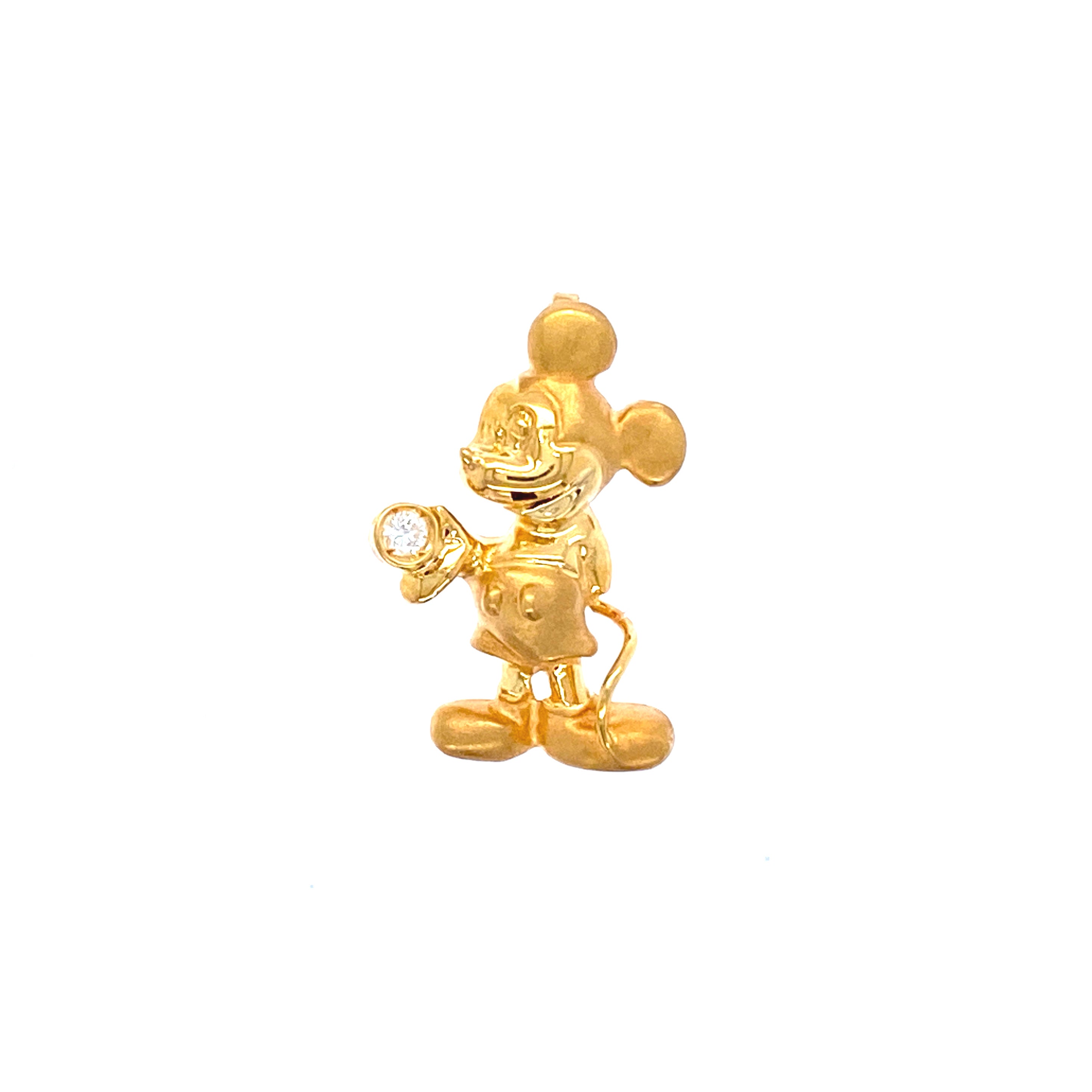 Mickey Mouse Yellow Gold Diamond Pendant | Just Gold Jewellery Sydney